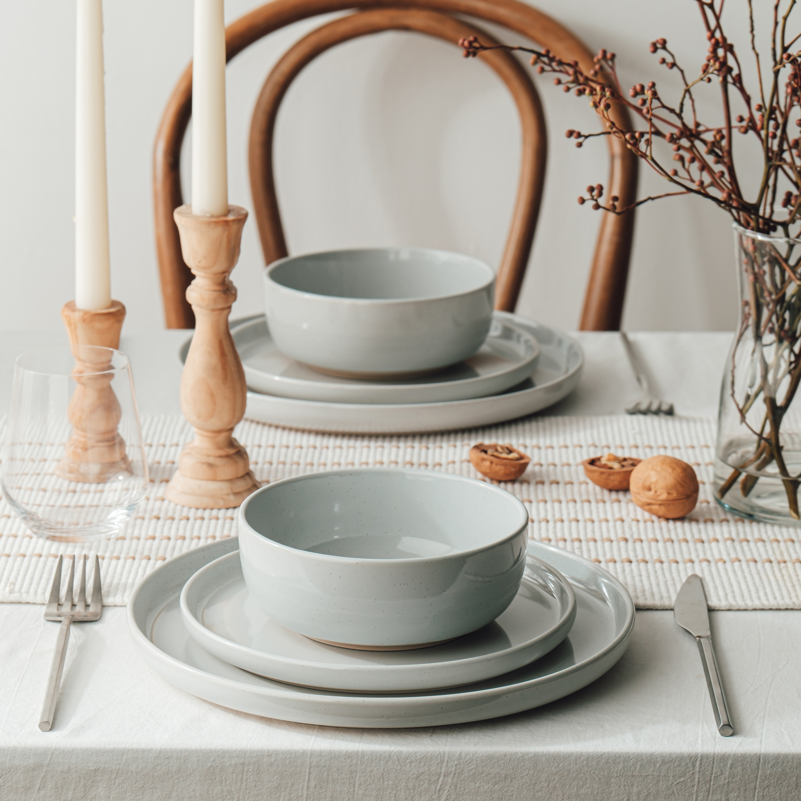Richmount Milkyway 18-Piece Dinnerware Sets, Stoneware Dish Set for 6 ...