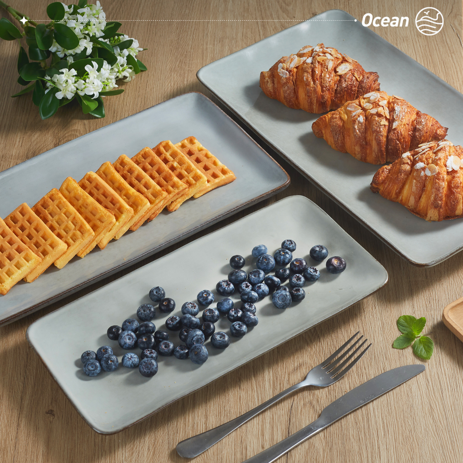 Ocean Series 3 Pieces Serving Platter Set, Rectangular – Richmount