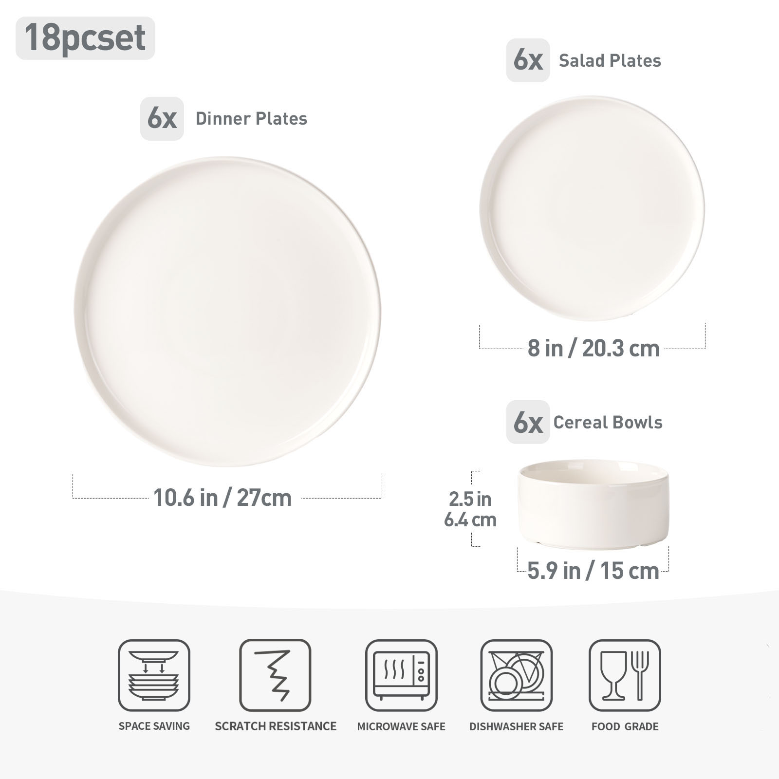Porcelain Series 18 Pieces Dinnerware Set – Richmount